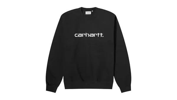 Carhartt Wip Logo Crew Sweatshirt - Black/white