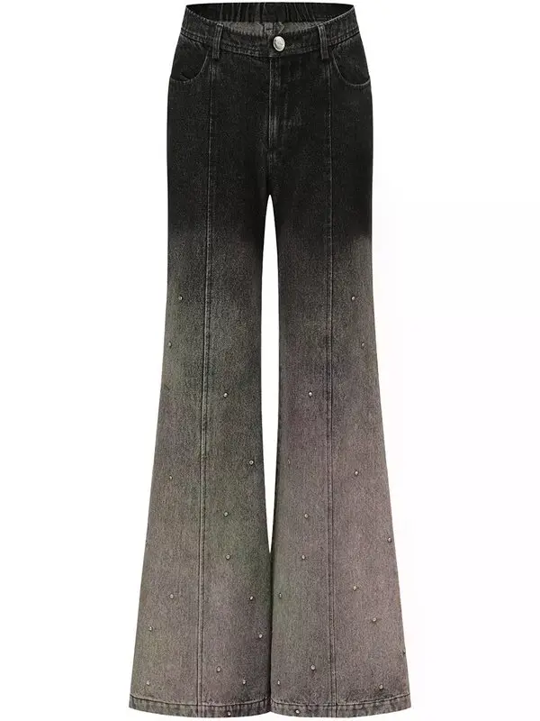 OUDE WAAG Gradient-print Flared Trousers