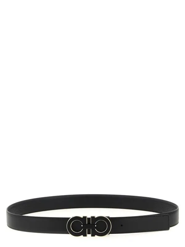 FERRAGAMO Gancini Reversible Belt - Black