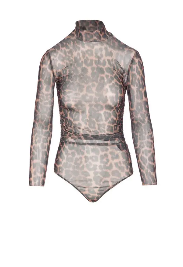 ANIYE BY Jody Leopard Bodysuit - Brown