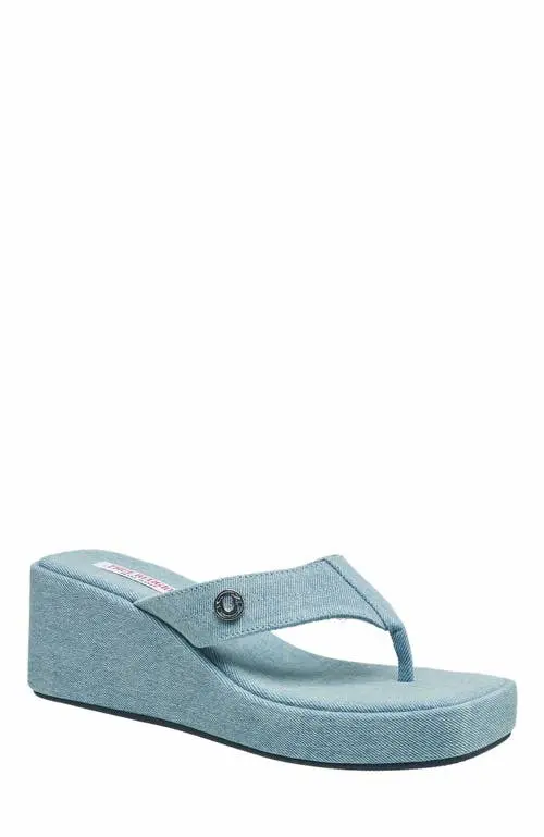 True Religion Latto Wedge Sandals - Blue
