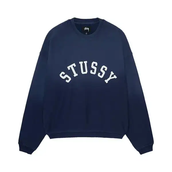 StüSsy Sun Faded Oversized Crew - Blue | Editorialist