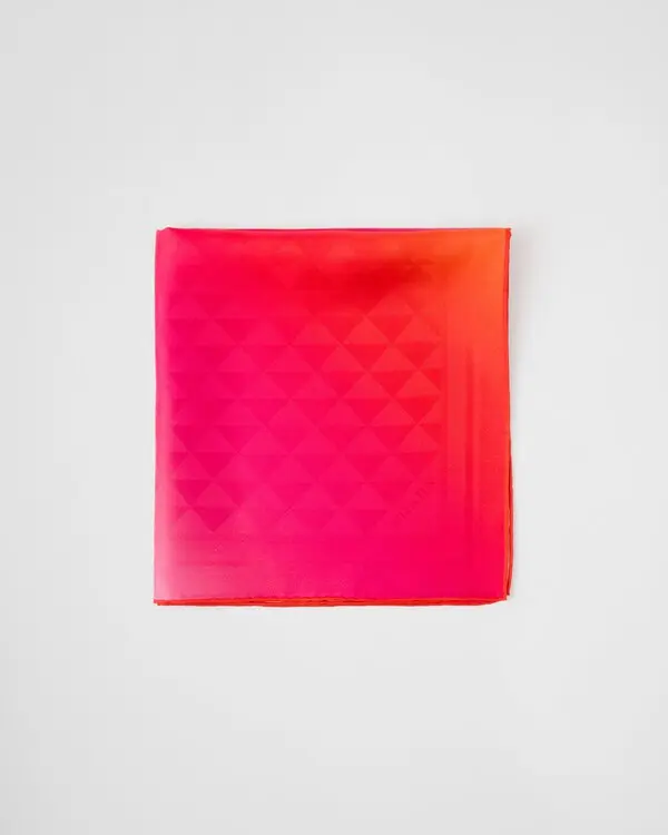 Prada Printed Silk Twill Scarf 55x55 - Fuchsia