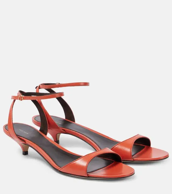 THE ROW Vika 35 Leather Sandals - Orange