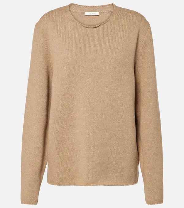 THE ROW Jhaio Cotton-cashmere Top - Beige