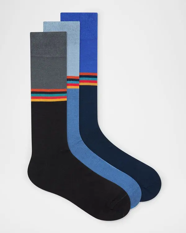 Paul Smith Jared Artist Stripe Color Block Crew Socks Set - Pattern