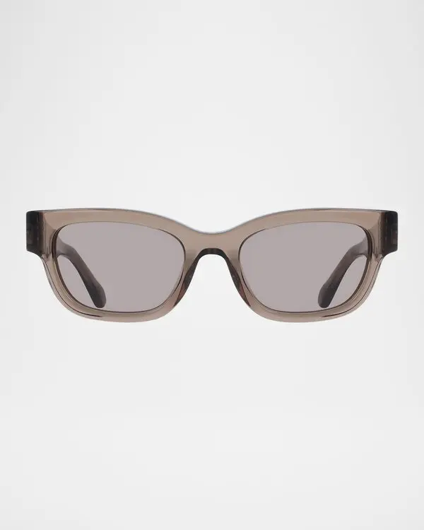 FERRAGAMO Gancino Rectangle Sunglasses - Transparent Brown