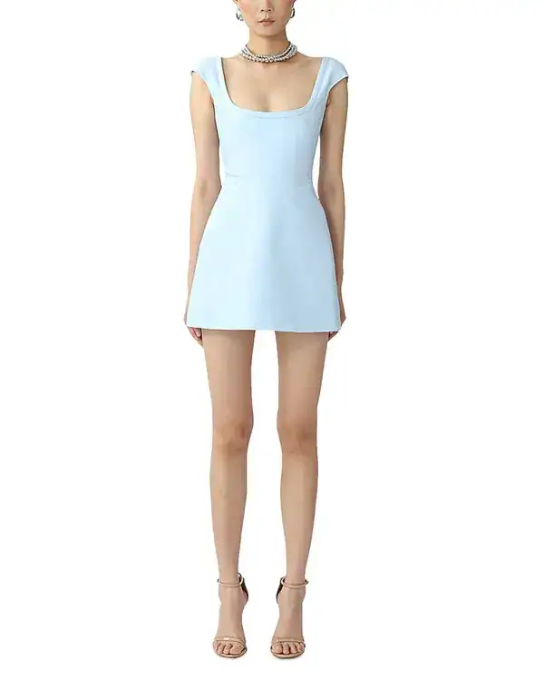 Sau Lee Bryn Mini Dress - Pastel Blue - 40% Off | Editorialist