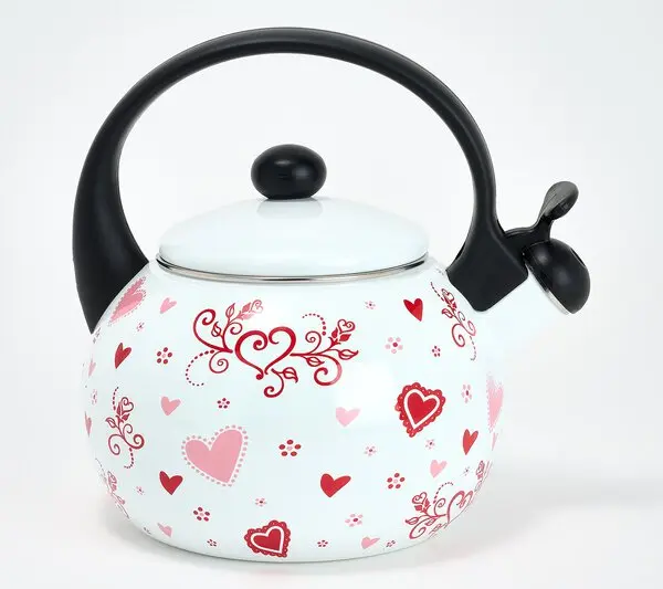 TEMP-TATIONS As Is 2.3 Qt Seasonal Enamel On Steel Kettle