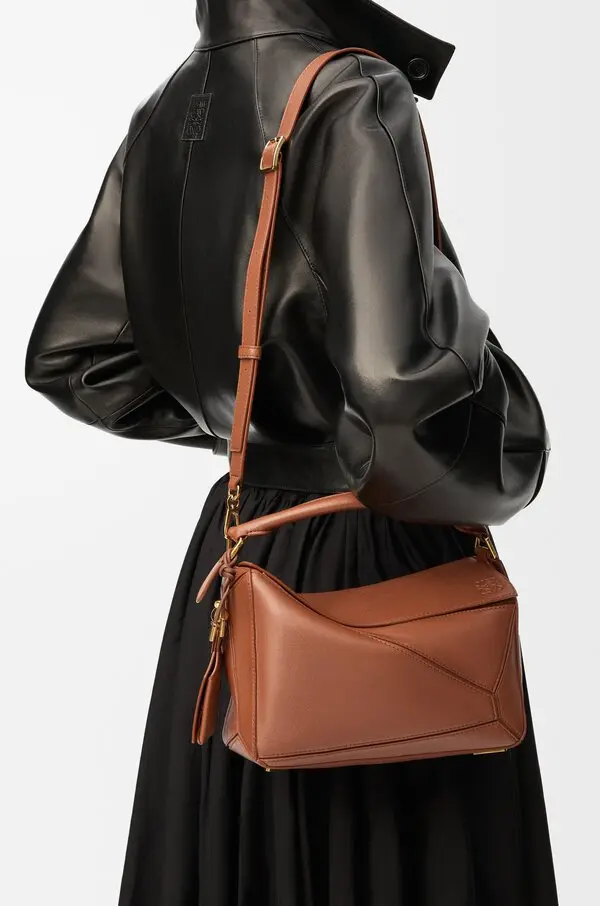 Loewe Small Puzzle Bag In Nappa Lambskin - Pecan