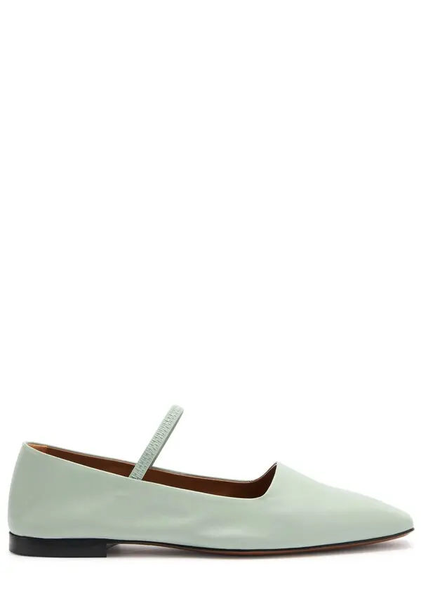 ATP ATELIER Petina Leather Ballet Flats - Light Green