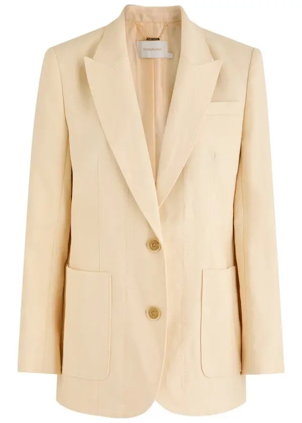 Zimmermann Illuminate Linen Blazer - Yellow