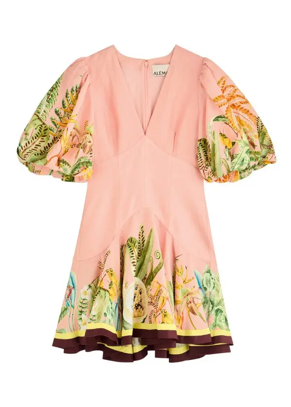 ALEMAIS Papaya Printed Mini Dress