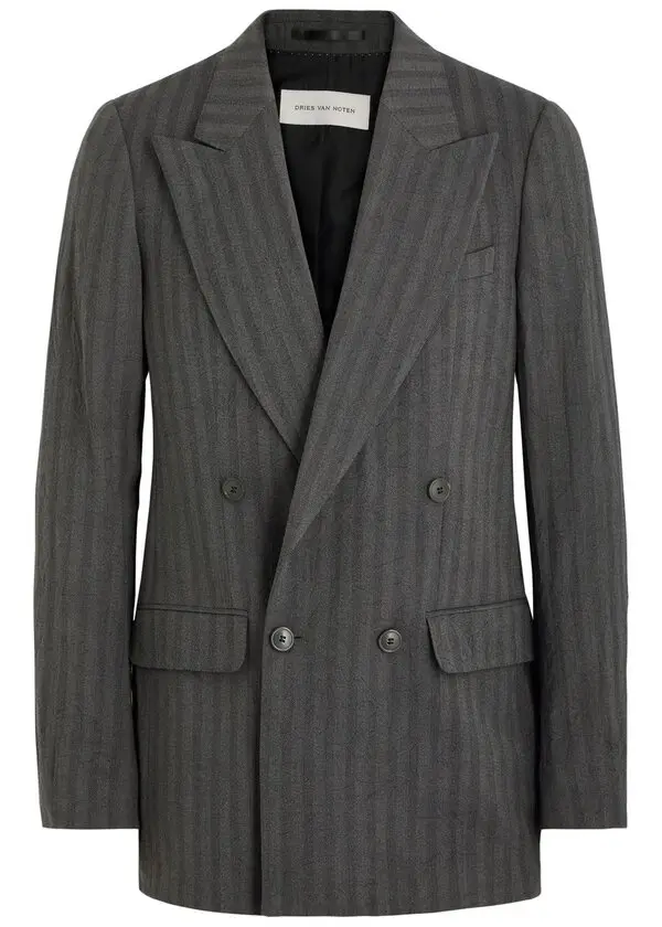 Dries Van Noten Barton Herringbone-weave Blazer