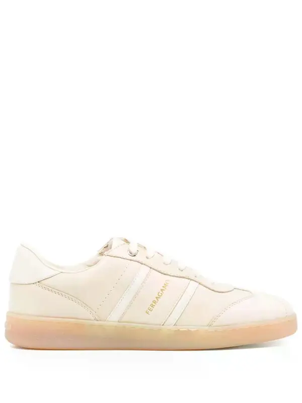 FERRAGAMO Logo-stamp Sneakers - Neutrals