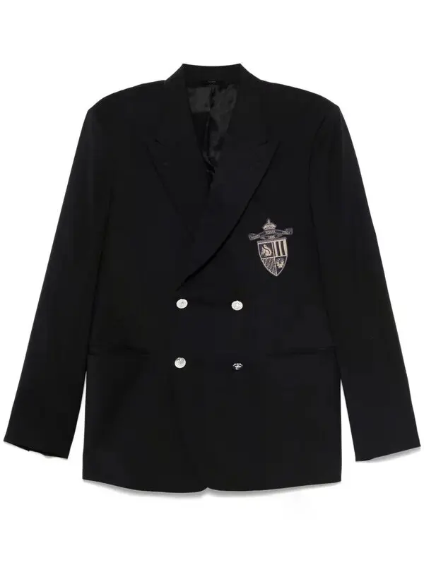 Fendi Patch-detail Blazer - Blue