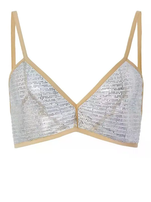 GENNY Crystal-embellished Bralette Top
