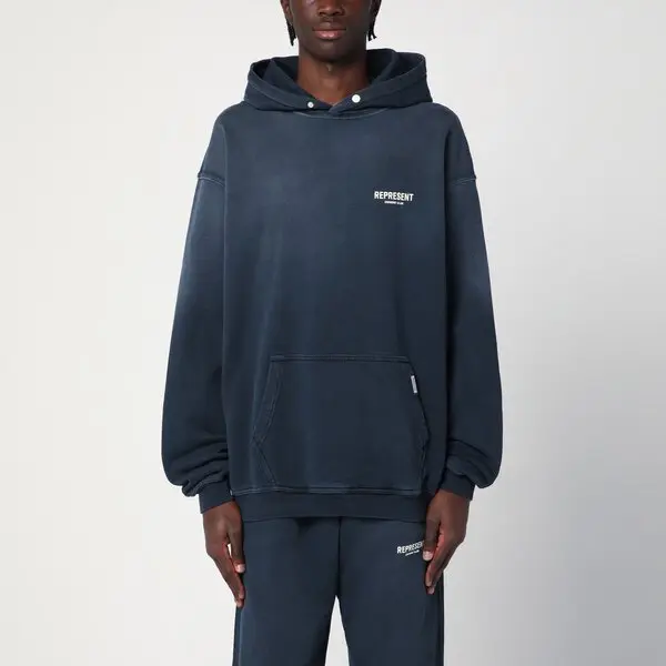 REPRESENT Oversized Hooded Sweatshirt - Blue