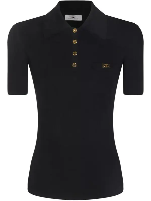 Elisabetta Franchi Ribbed Polo Top