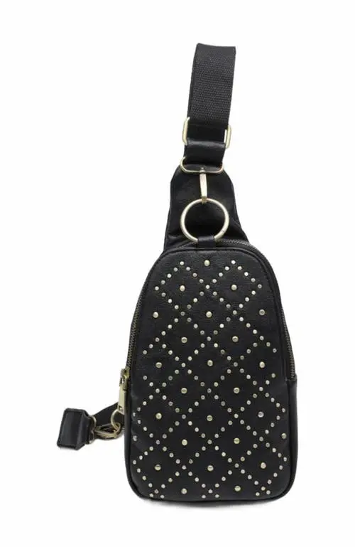 MODA LUXE Regina Studded Sling Backpack - Black