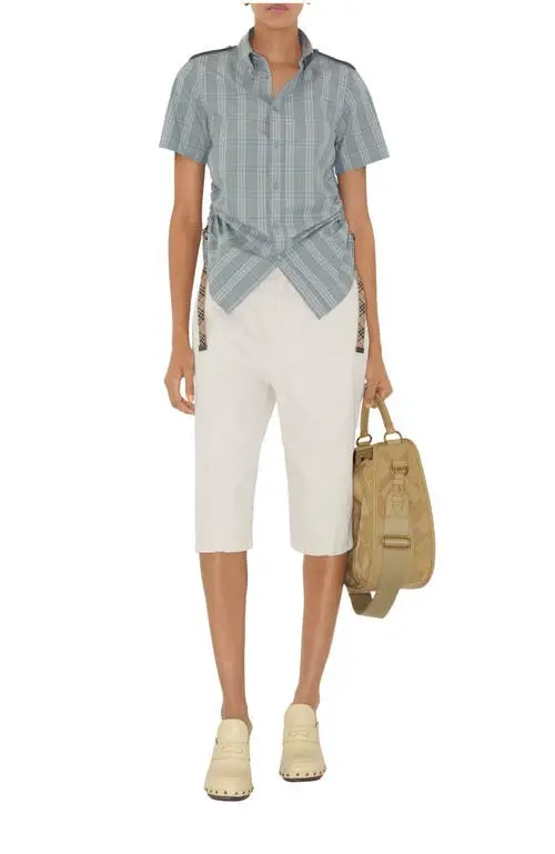 Burberry Slim Fit Check Cotton Shirt - Drizzle