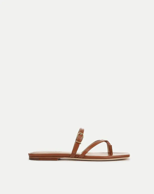 Veronica Beard Marthe Leather Sandal - Honey