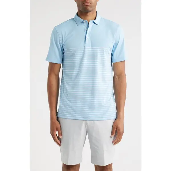 Vineyard Vines Palmero Brrr° Performance Polo - Jake Blue Cat/ White