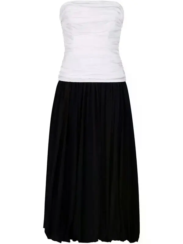 NICHOLAS Despina Strapless Midi Dress - White