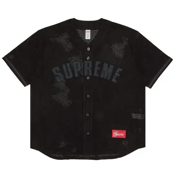 トップス Supreme Ultrasuede Mesh Baseball Jersey Supreme Ultrasuede Mesh Baseball Jersey Navy Men's - SS24 - US