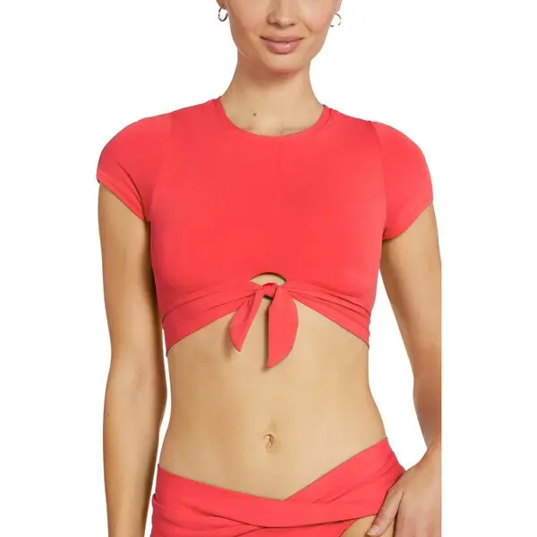 Robin Piccone Ava Knot Front Tee Bikini Top - Sandia