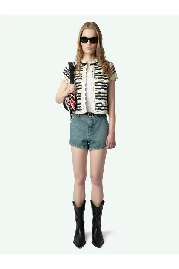 Zadig&Voltaire Zelie Crochet Knit Cardigan - Neutral / White