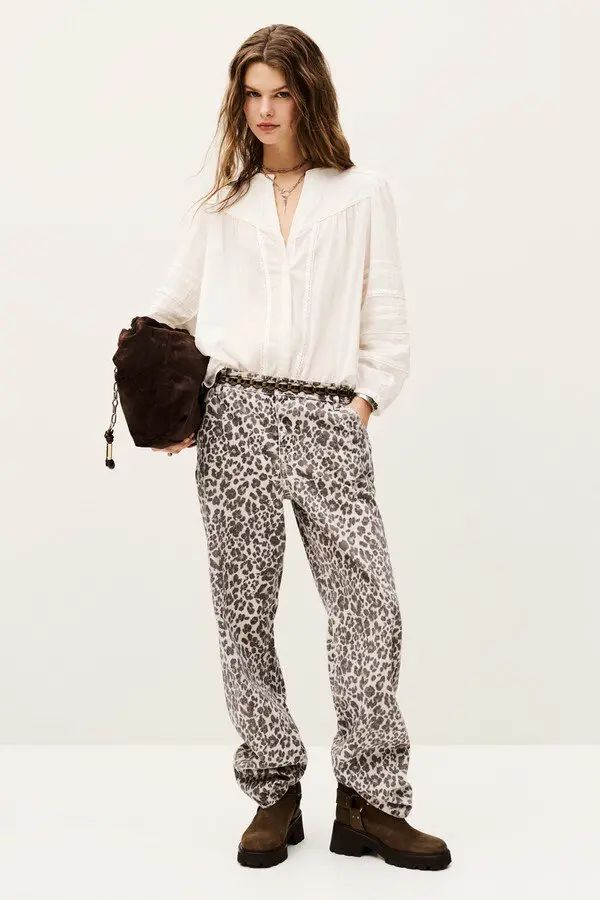 Ba&sh Leonie Oversized Flared Jeans - Brown / Neutral