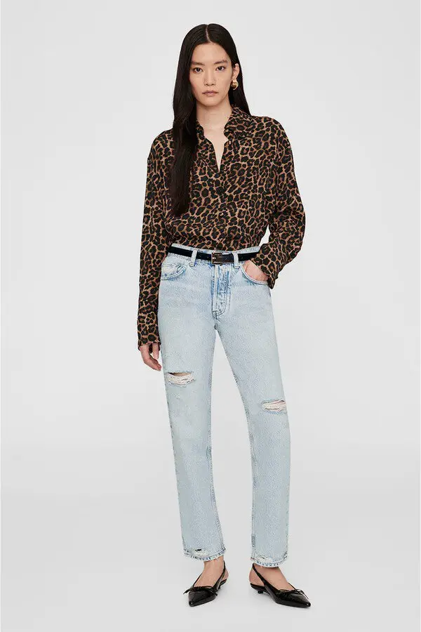 ANINE BING Bridget Leopard-print Shirt - Brown
