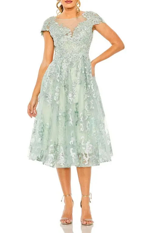 Mac Duggal Embroidered A-line Dress