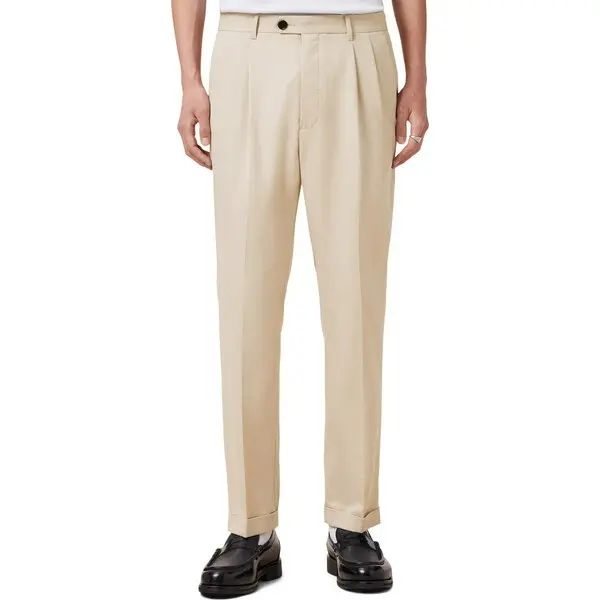 All Saints Tallis Pleated Cuff Hem Pants - Antique Brown