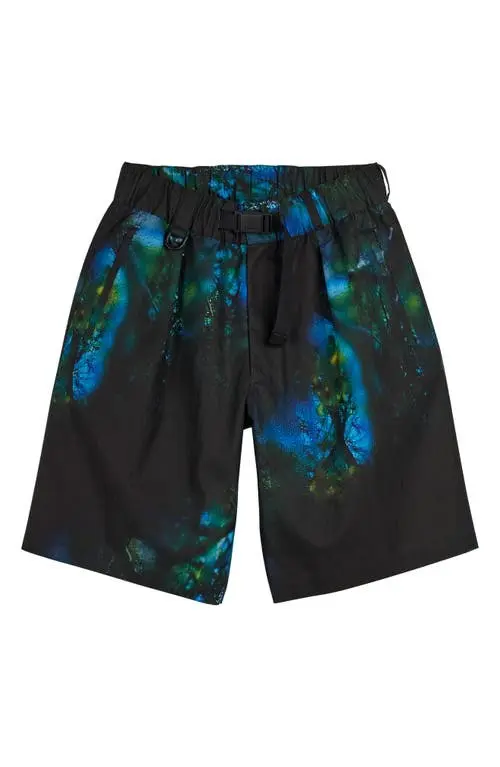 Y3 Allover Print Ripstop Shorts - Black/blue Multicolor