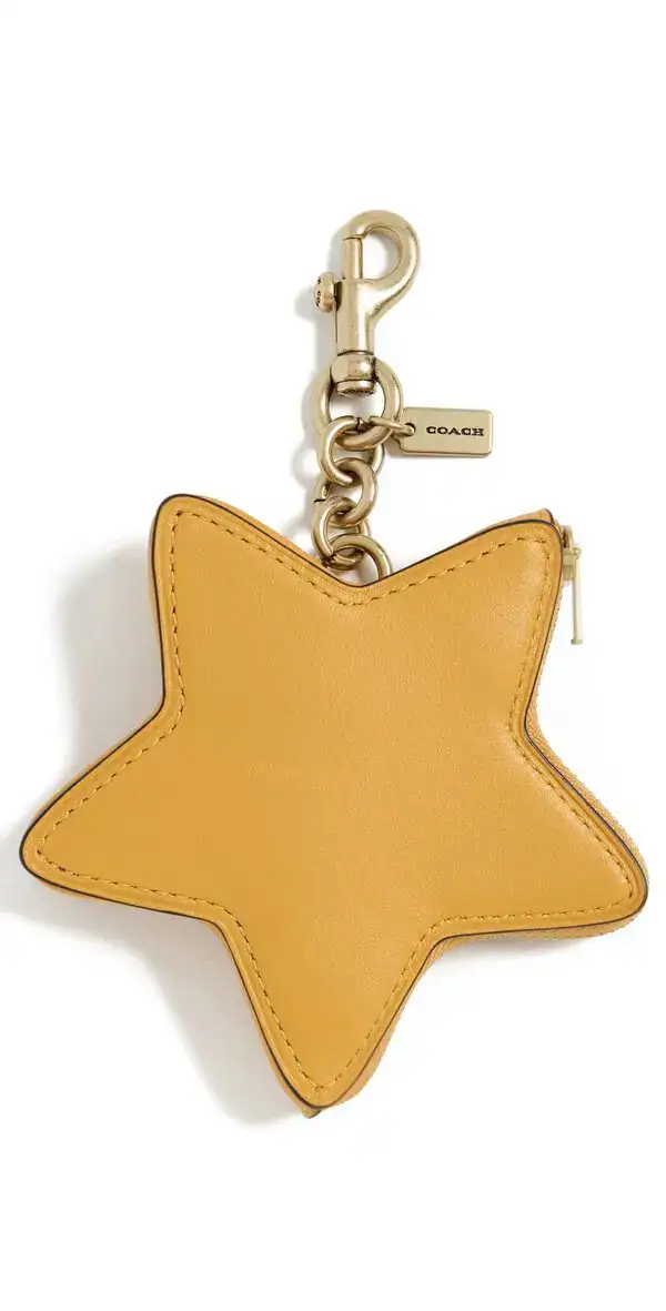 Coach Glovetanned Leather Star Coin Purse - B4/Yellow | Editorialist