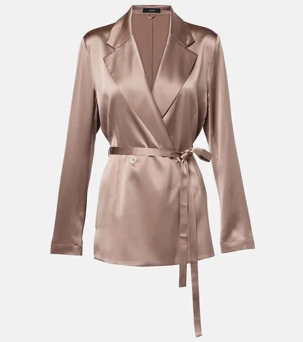 JOSEPH Joubert Silk Satin Jacket - Neutrals