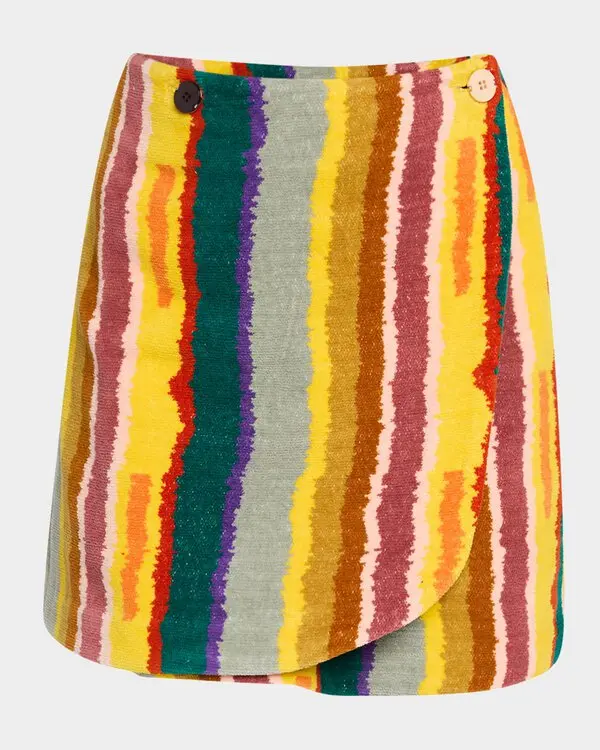 Jonathan Cohen Chromo Striped Mini Wrap Skirt