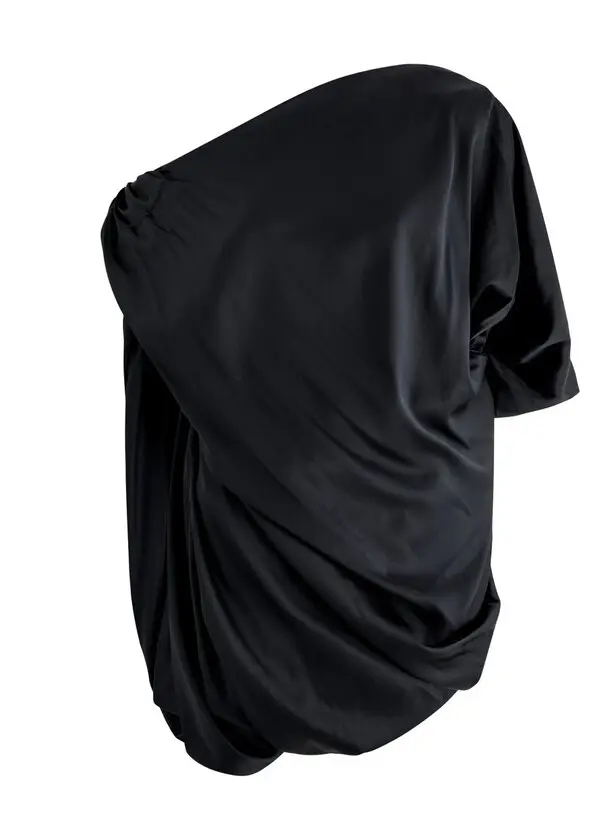 Dries Van Noten Calant Draped Stretch-silk Satin Top