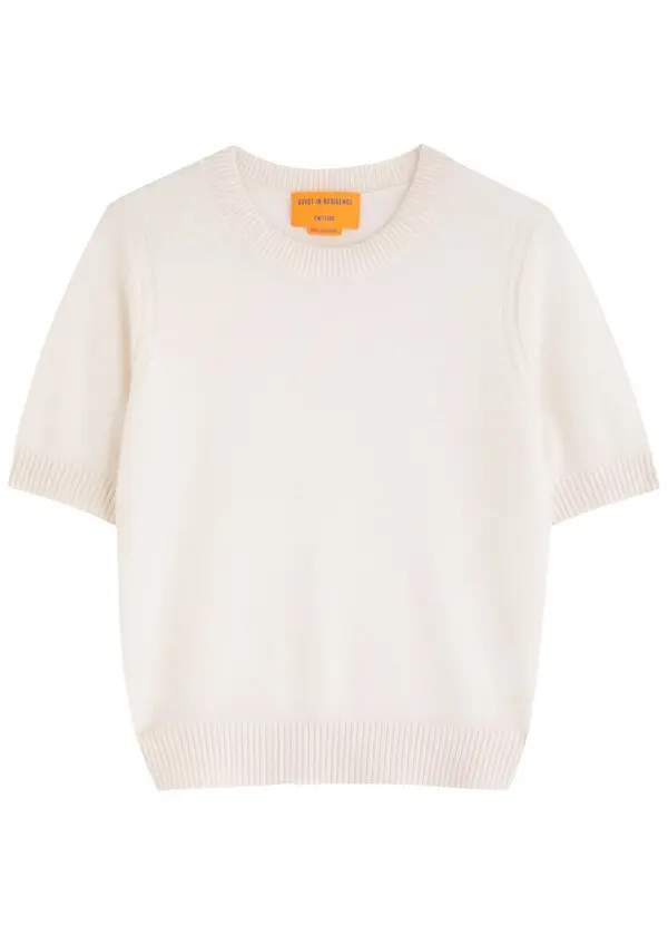 Guest In Residence Knitted Cashmere T-shirt - Cream