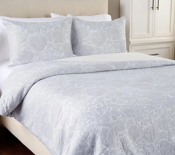 NORTHERN NIGHTS As Is Floral Gauze Matelasse Comforter Set-k
