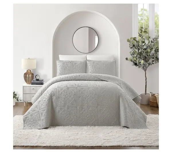 MODERN HEIRLOOM Solid Stitch 3-pc King Bedsprea D Set