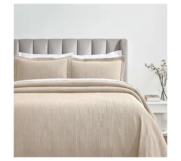 SUPERIOR Zenith Cotton Bedspread And Sham Set,queen