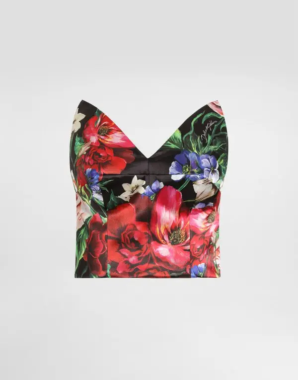 Dolce & Gabbana Floral Satin Corset Top - Print