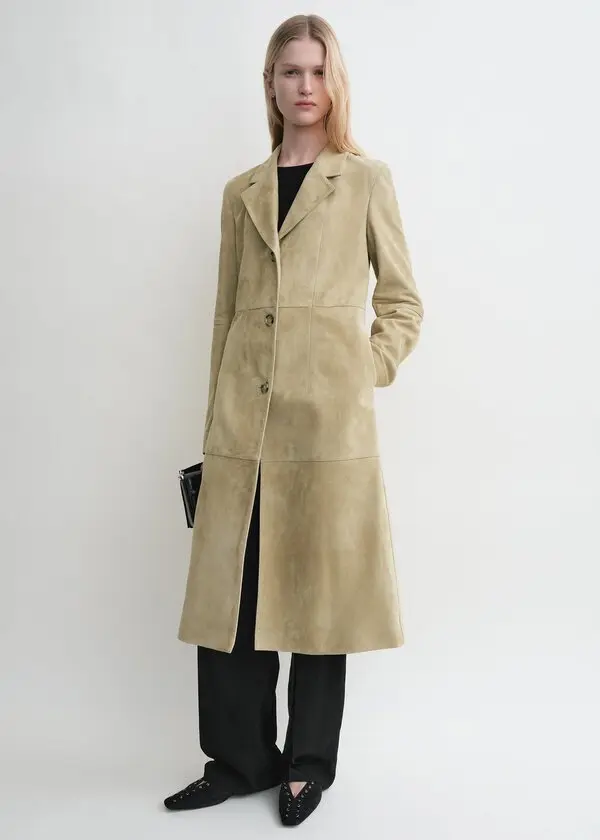TOTÊME Cinched Suede Coat - Desert