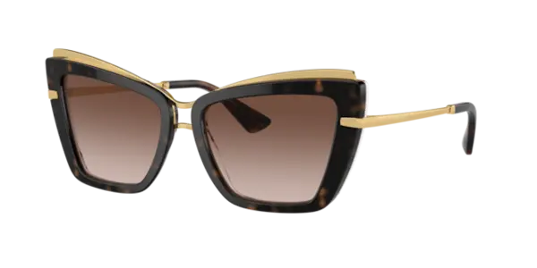 Dolce & Gabbana Cat Eye Sunglasses - Havana On White Barrow