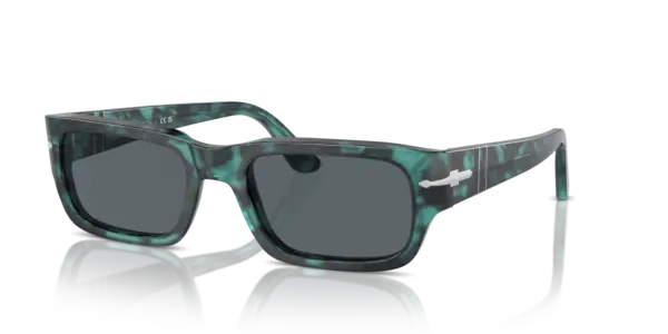 Persol Full Rim Square Frame Sunglasses - Havana Bleu