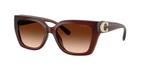 Coach Full Rim Square Frame Sunglasses - Milky Hazelnut