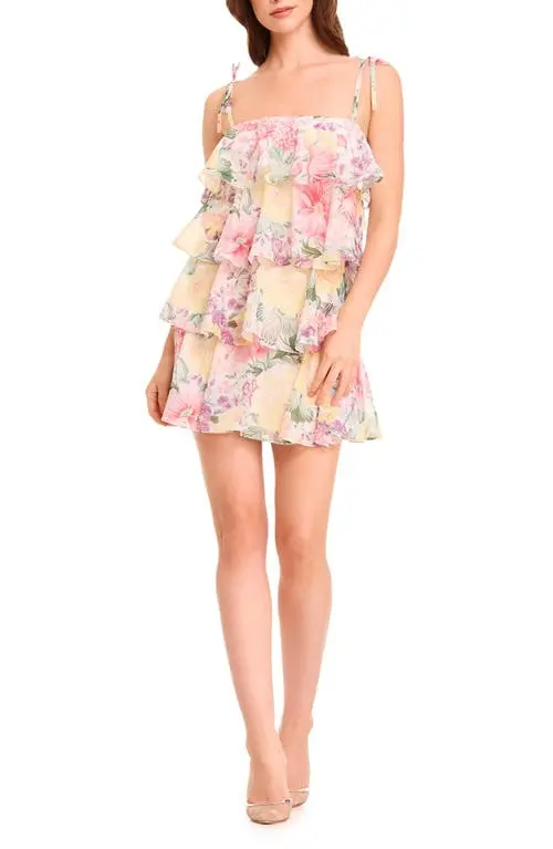 Dress The Population Pixie Floral Minidress - Ivory Multi